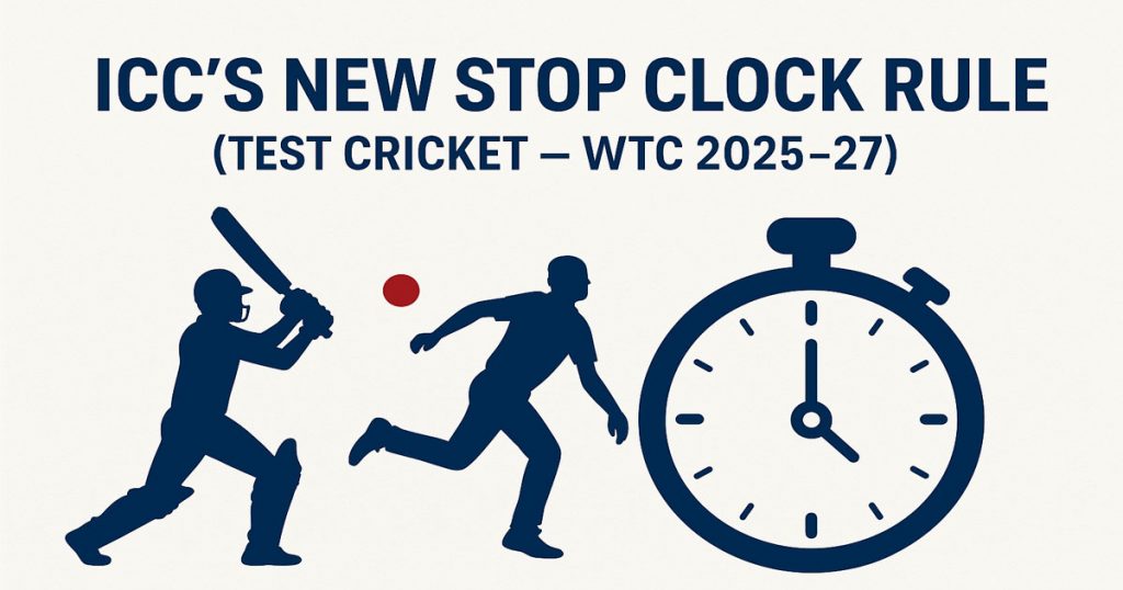 টেষ্ট ক্ৰিকেটতো Stop Clock Rule প্ৰযোজ্য আইচিচিৰ